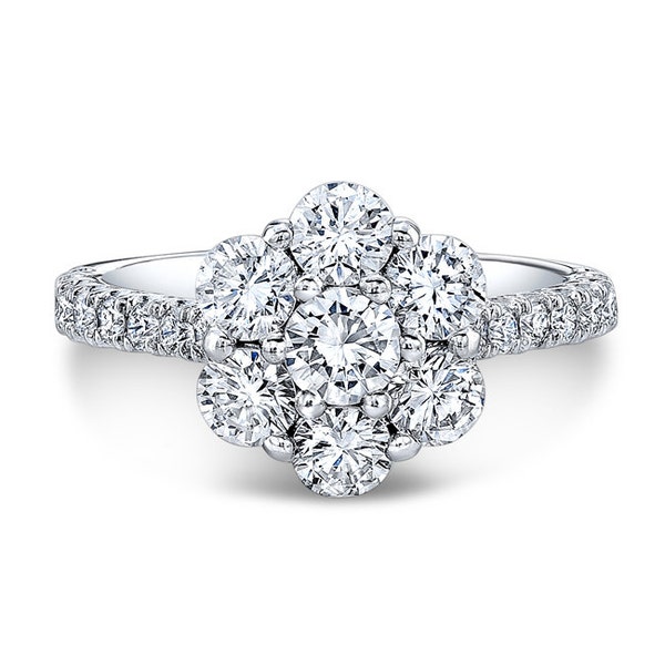 Flower Diamond Ring - Etsy