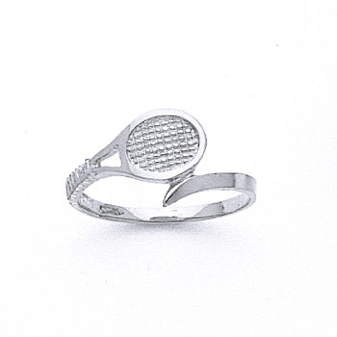 Sterling Silver Tennis Ring, Tennis Racket Ring, Tennis Jewelry, Tennis ...