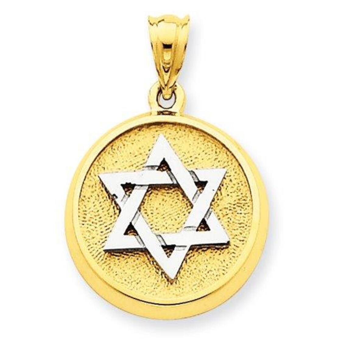 14K Gold star of David Pendant Two-tone Star of | Etsy