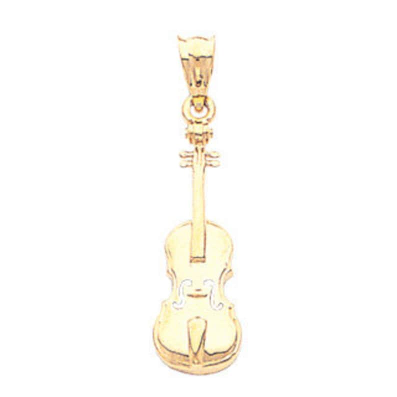 14K Yellow Gold Violin Pendant Violin Pendant Violin - Etsy