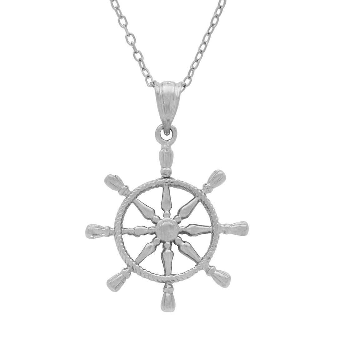 Sterling Silver Ships Helm, Ships Wheel, Silver Helm, Silver Pendant ...