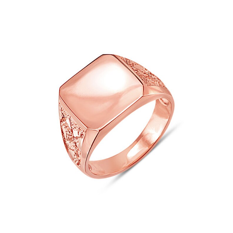 14k Solid Gold Men's Signet Ring. Engravable Men's - Etsy