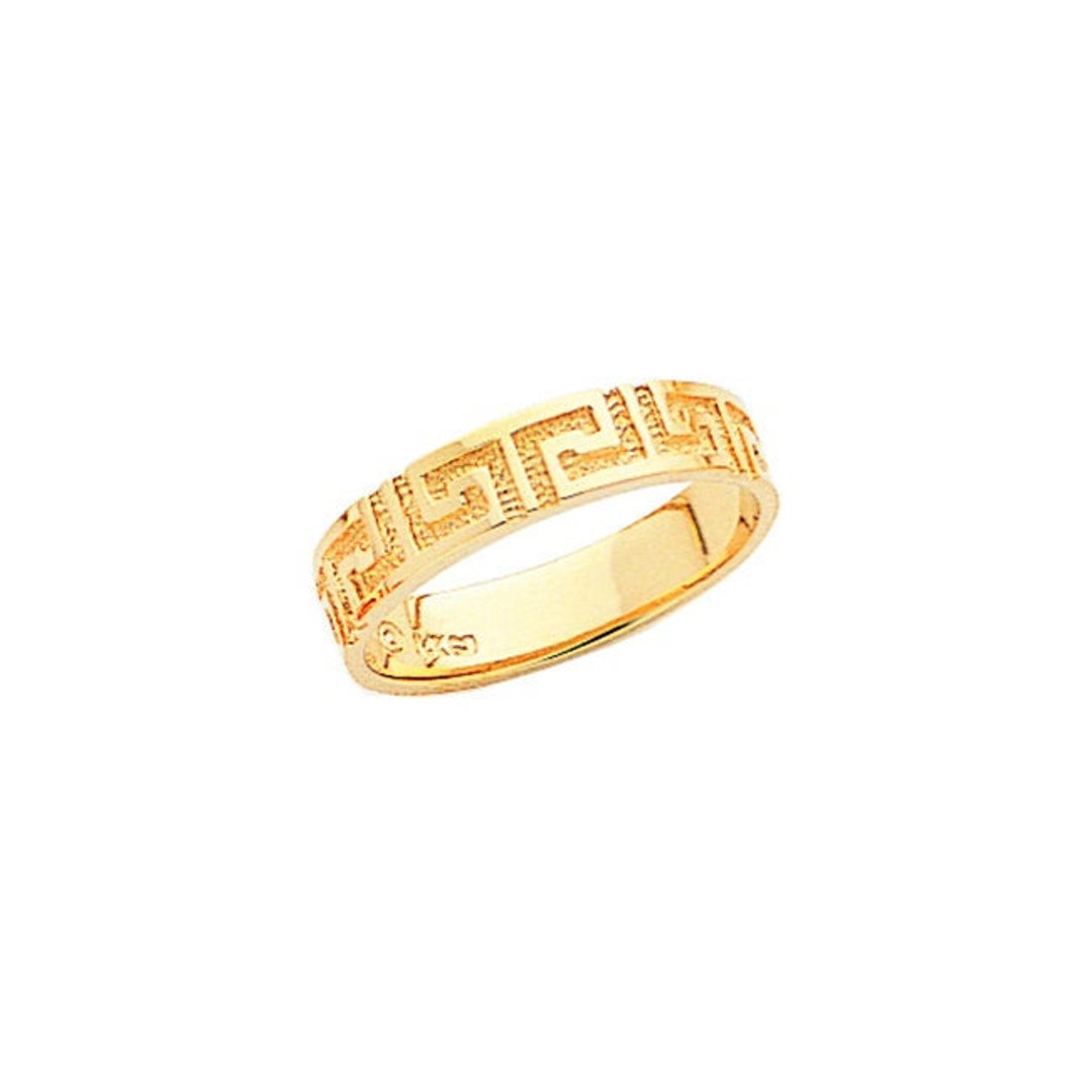 14k Yellow Gold Greek Key Design Ring. - Etsy