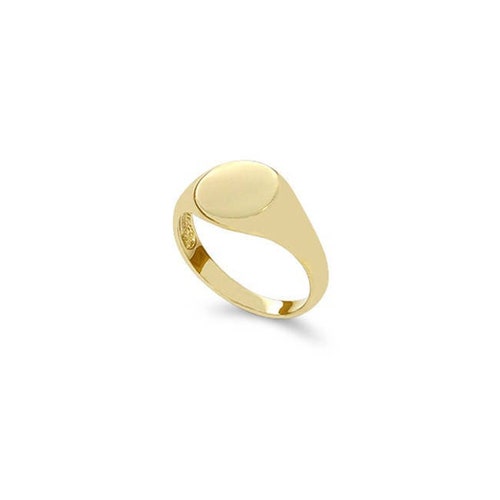 14k Solid Gold Round Signet Ring Pinkie Ring. Engravable - Etsy