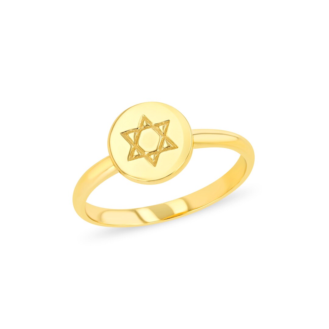14k Solid Gold Star of David Ring. - Etsy