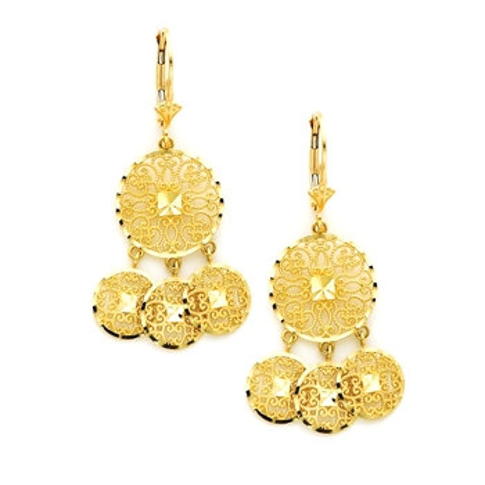 14k Gypsy Earrings Gold Gypsy Earrings 14k Gypsy Filigree - Etsy