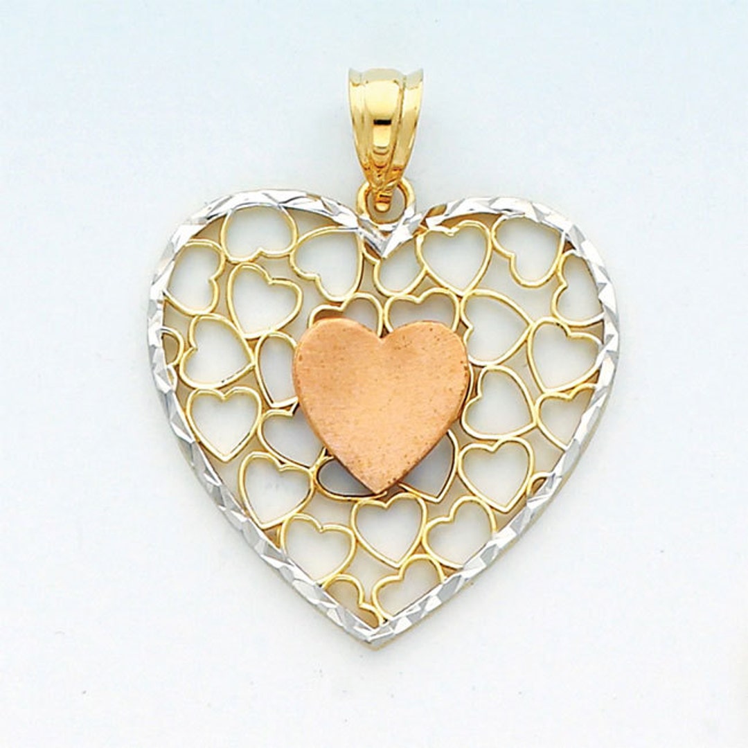 14K Heart, 14K Heart Pendant, Heart Pendant, Gold Heart, Gold Heart ...
