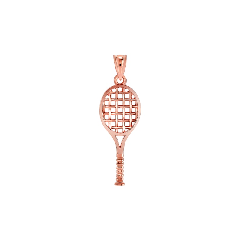 14k Solid Gold Tennis Racket Pendant, Double Sided. High Polish Finish ...