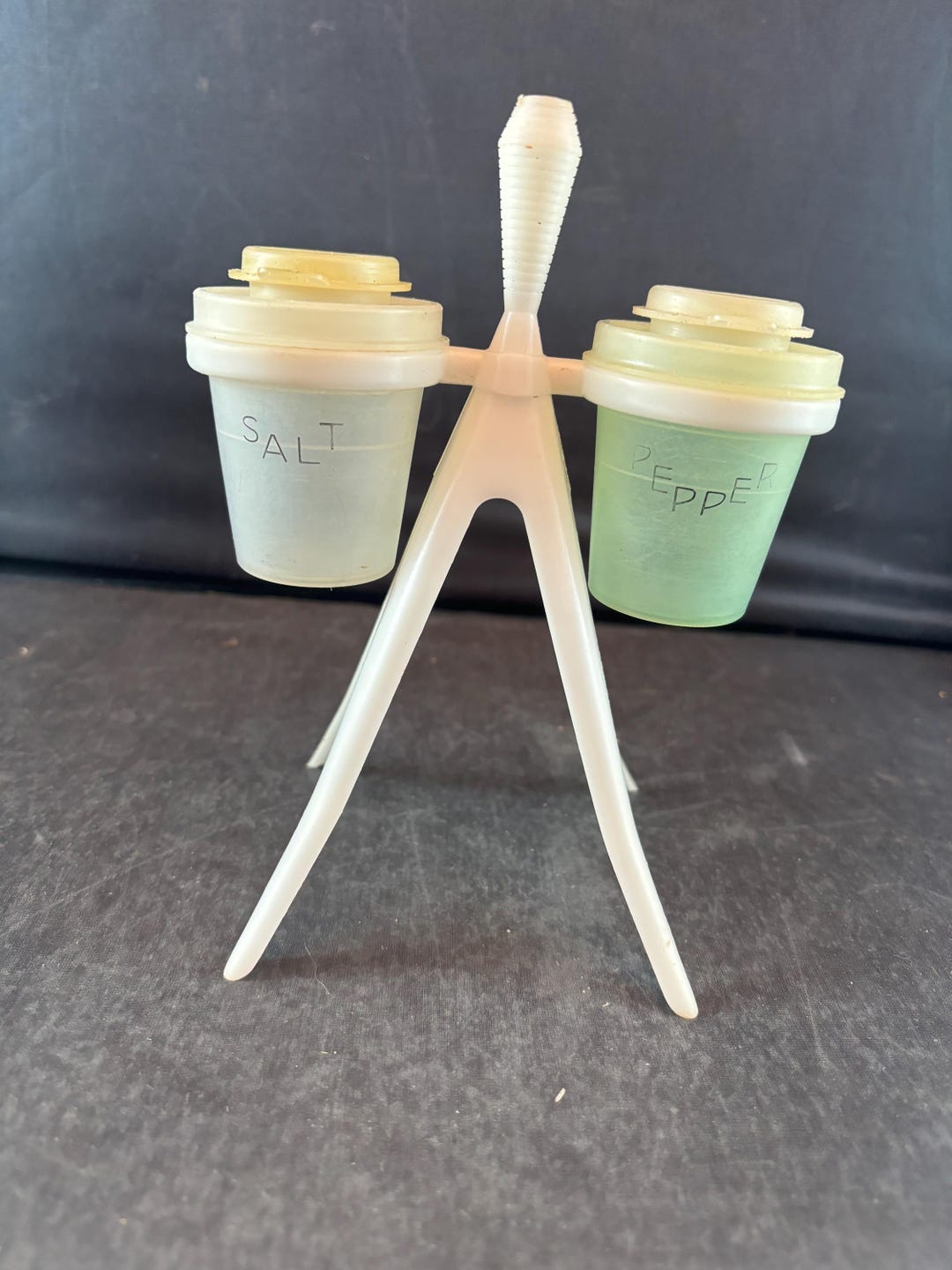 Vintage Tupperware Salt and Pepper Shakers With Atomic Holder - Etsy