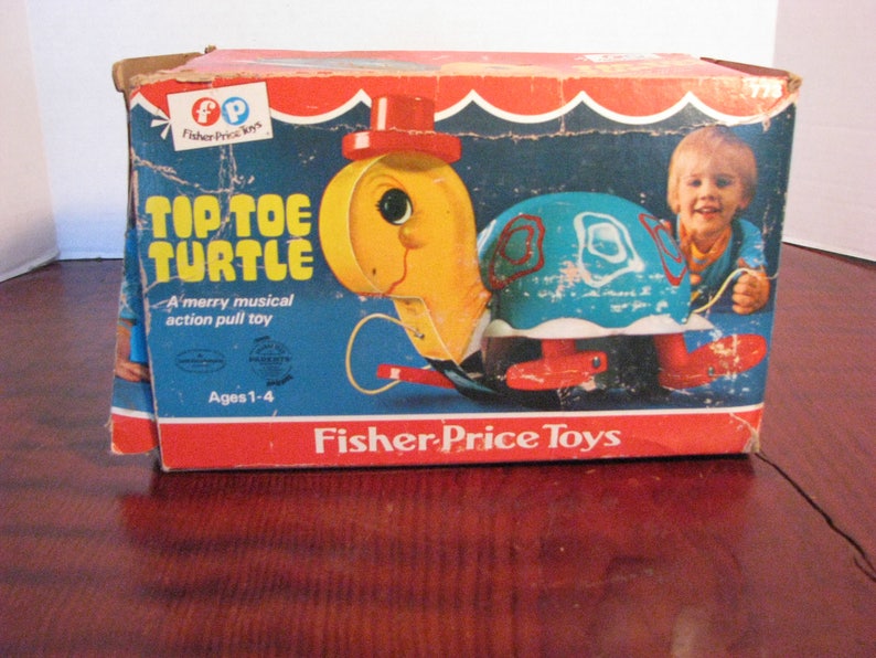 Vintage Fisher Price Tip-toe Turtle No. 773 | Etsy