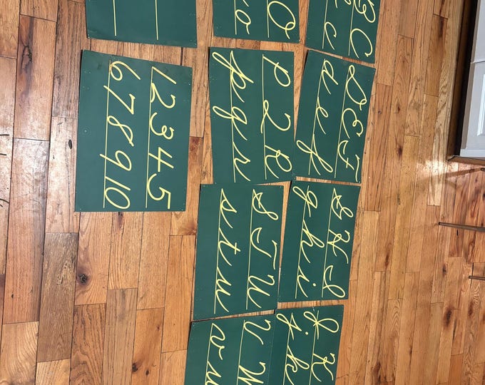 Vintage Cursive and Block Letters Wall Chart - Etsy