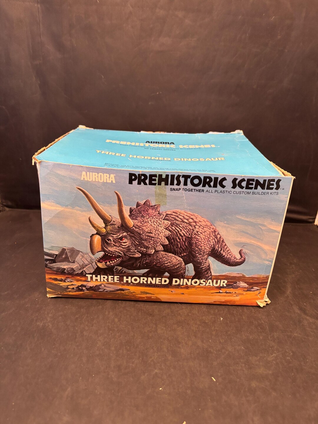 1972 Aurora Prehistoric Scene Three Horned Dinosaur in Original Box - Etsy