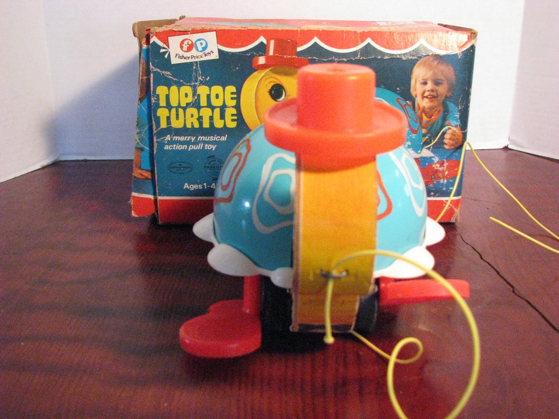 Vintage Fisher Price Tip-toe Turtle No. 773 - Etsy