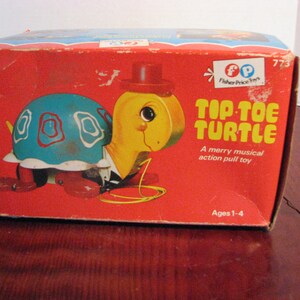 Vintage Fisher Price Tip-toe Turtle No. 773 - Etsy