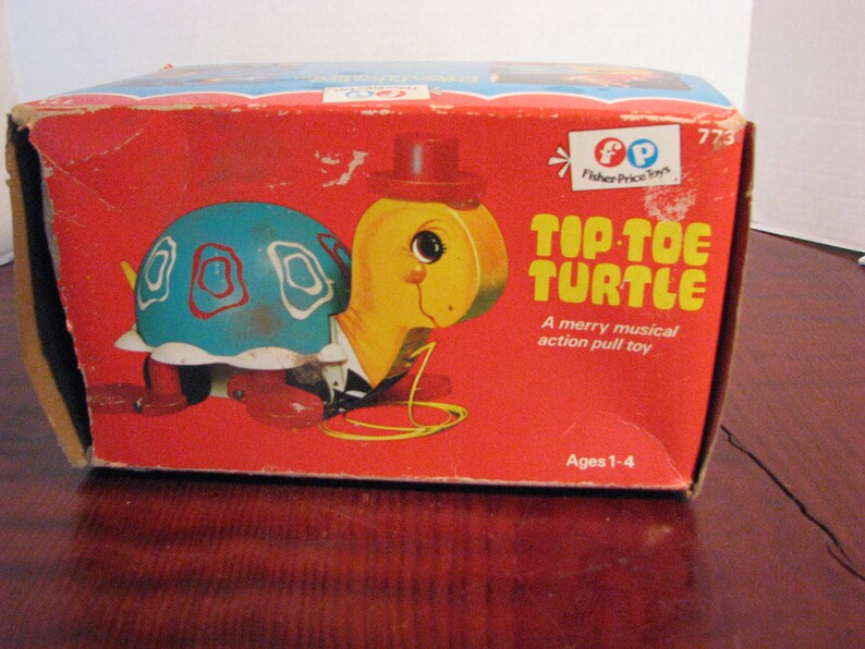 Vintage Fisher Price Tip-toe Turtle No. 773 | Etsy