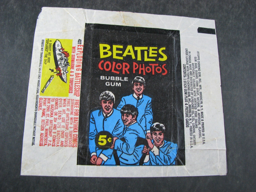 Vintage Beatles Color Photos Bubble Gum Card Wrapper - Etsy