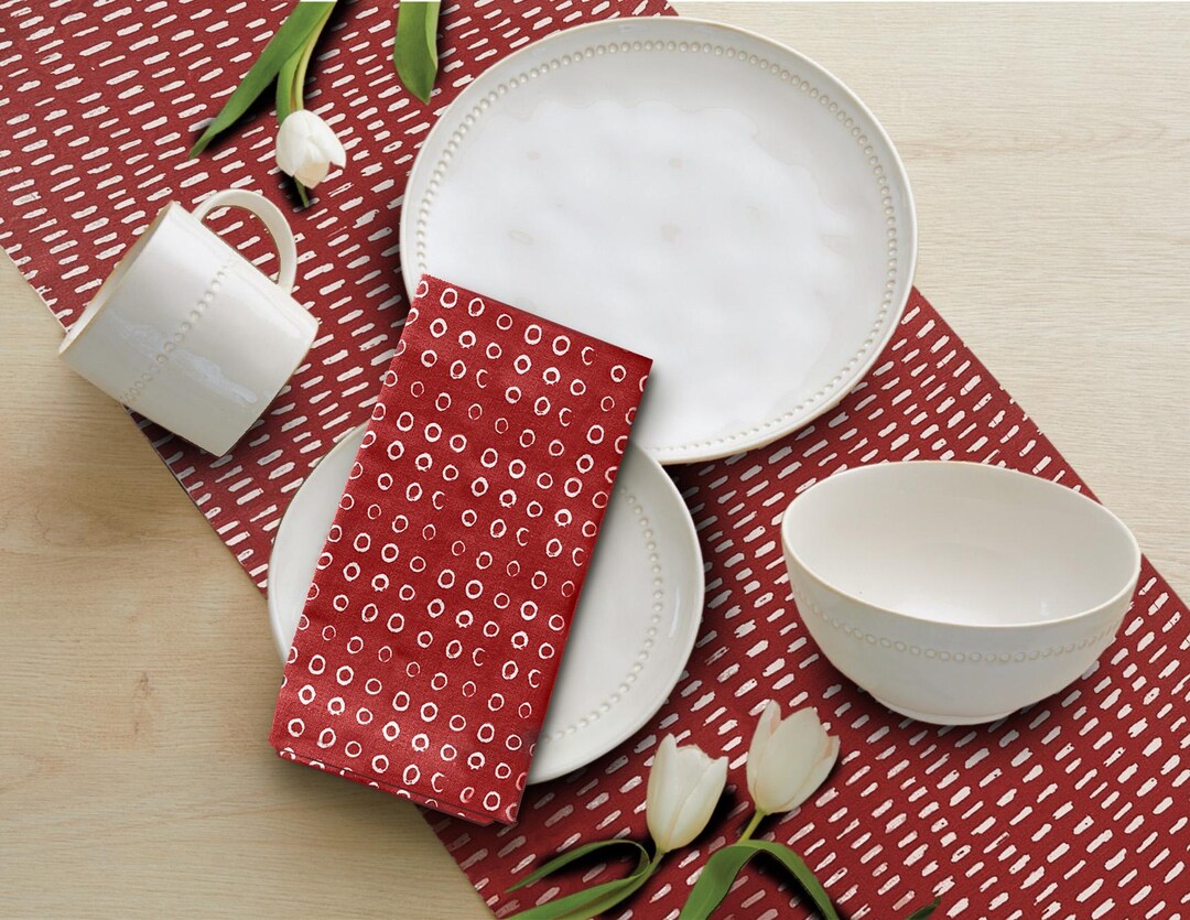 Table Runner Elements Dash - Red - Etsy