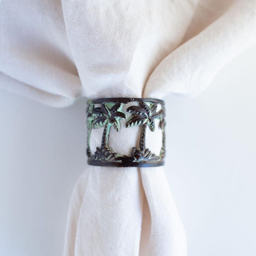 Palm Tree Napkin Rings Set/4 - Etsy