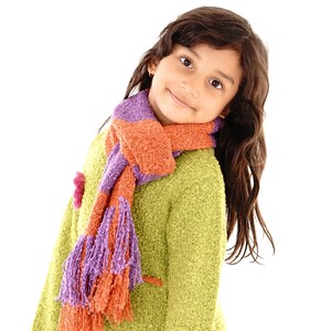 Knitted Toddler Girl Scarf for Winter, Modern Boho Kids Girl Scarf With ...