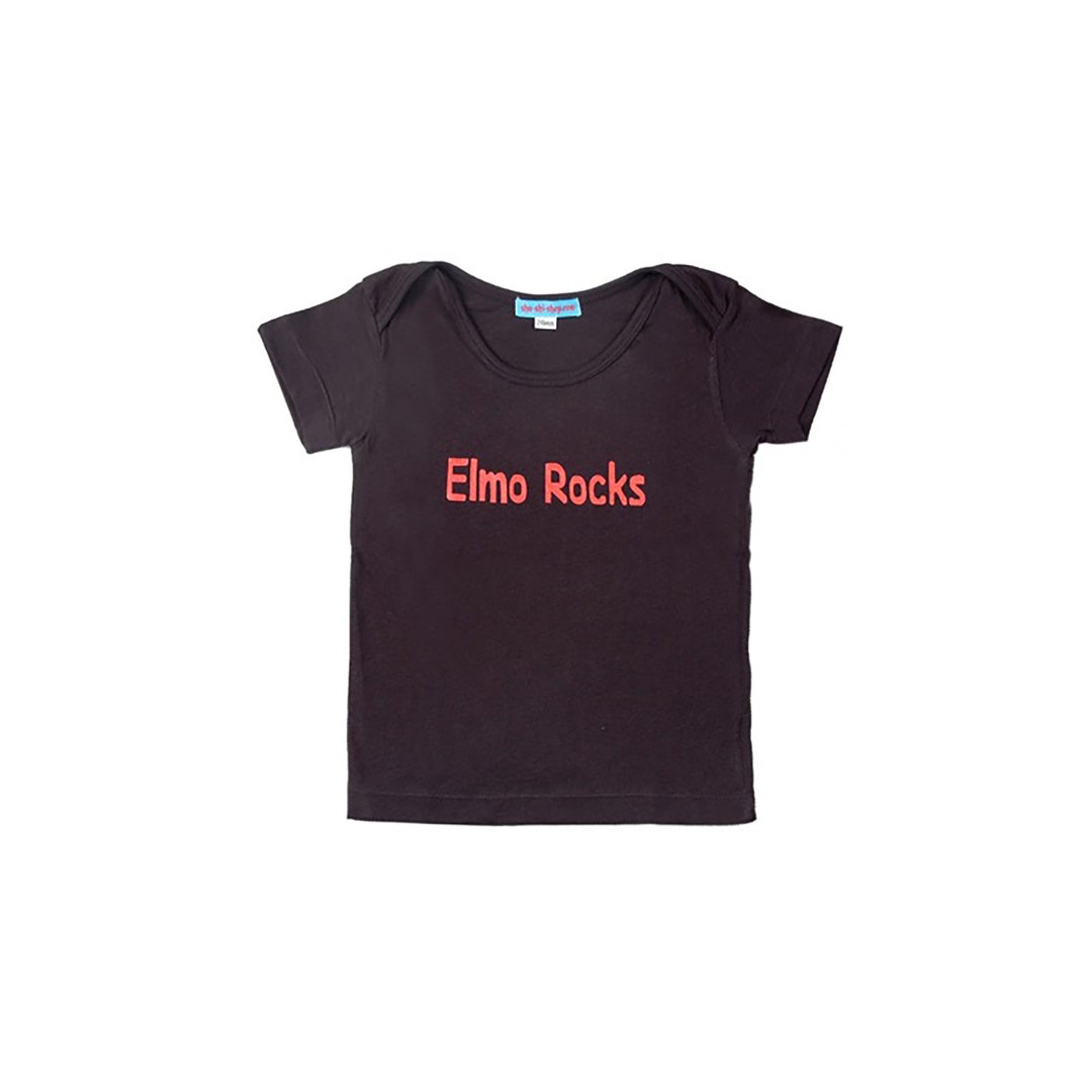 Elmo Rocks Kids Black Tee With Short Sleeve, Comfortable Unisex Cool ...