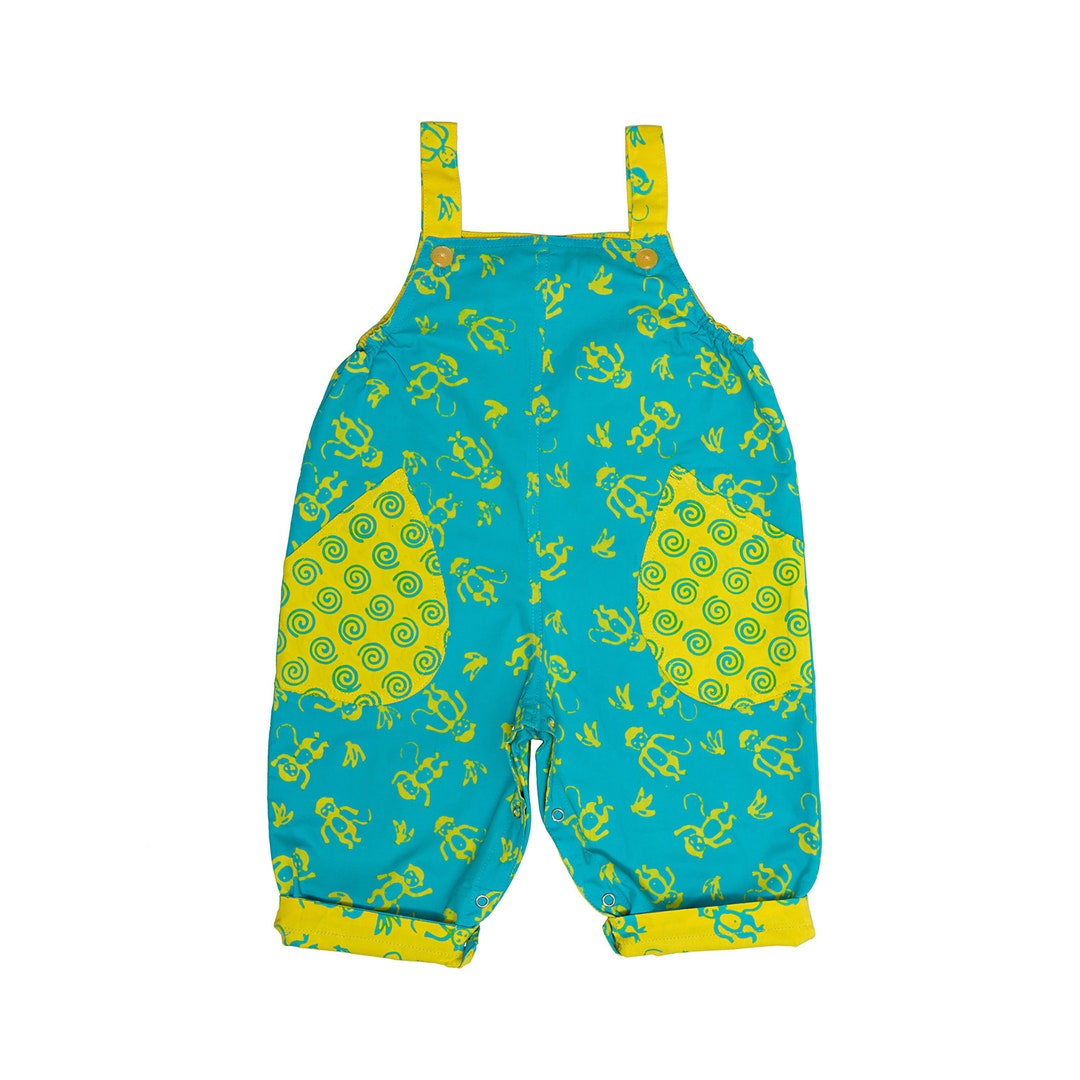 Handcrafted Batik Baby Overalls, Reversible Cotton Romper, Tropical ...