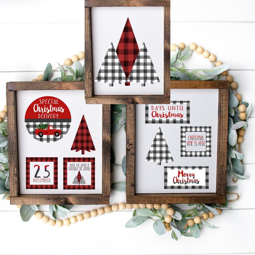Buffalo Check Christmas Printable Crafters Bundle - Etsy