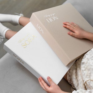 Modern Baby Photo Album "story of You" With NAME, Sand Color Handmade ...