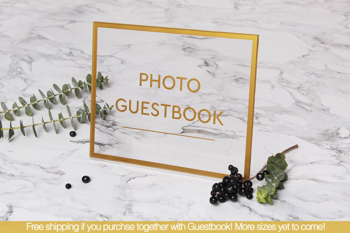 Acrylic Wedding Sign Small Guest Book Glass Sign Transperant Photo ...