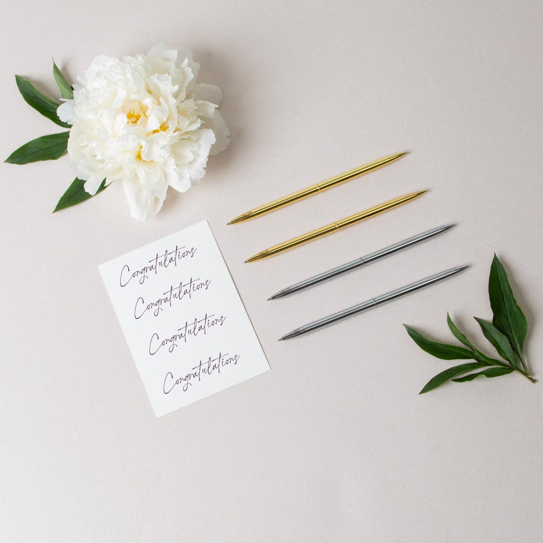 Gold or Silver Pen Set Elegant Guest Book Pens Sign-in Wedding ...