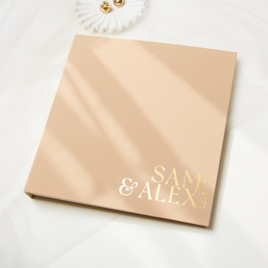 Minimal Blank Page Album – Personalized Square Memory Book for Mixed ...