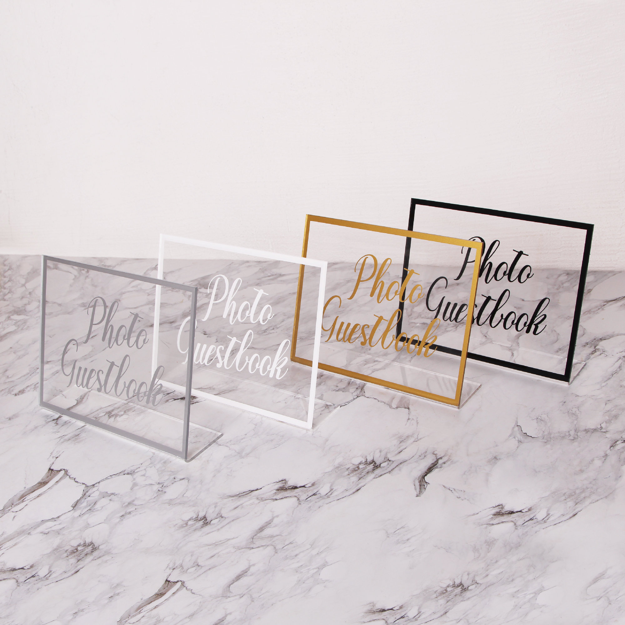 Acrylic Wedding Sign Small Guest Book Glass Sign Transperant Photo ...