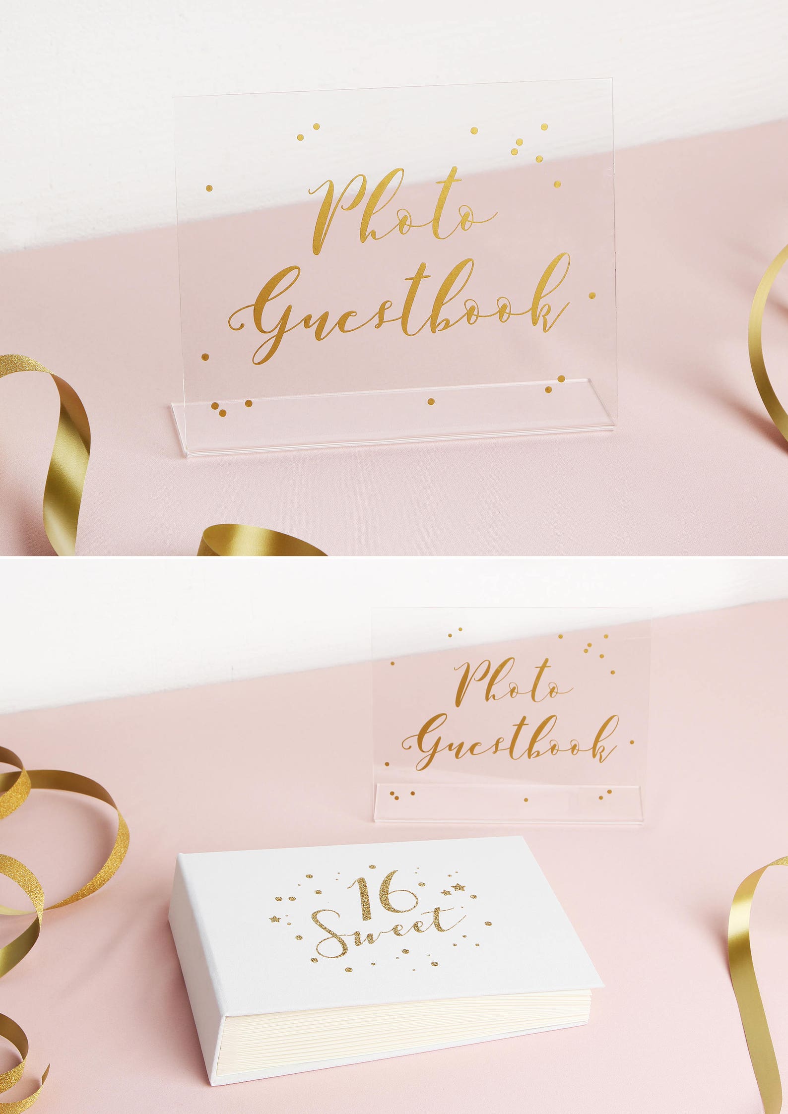 Cursative Gold Foil Sign - Acrylic Wedding Sign - Guest Book Glass Sign ...