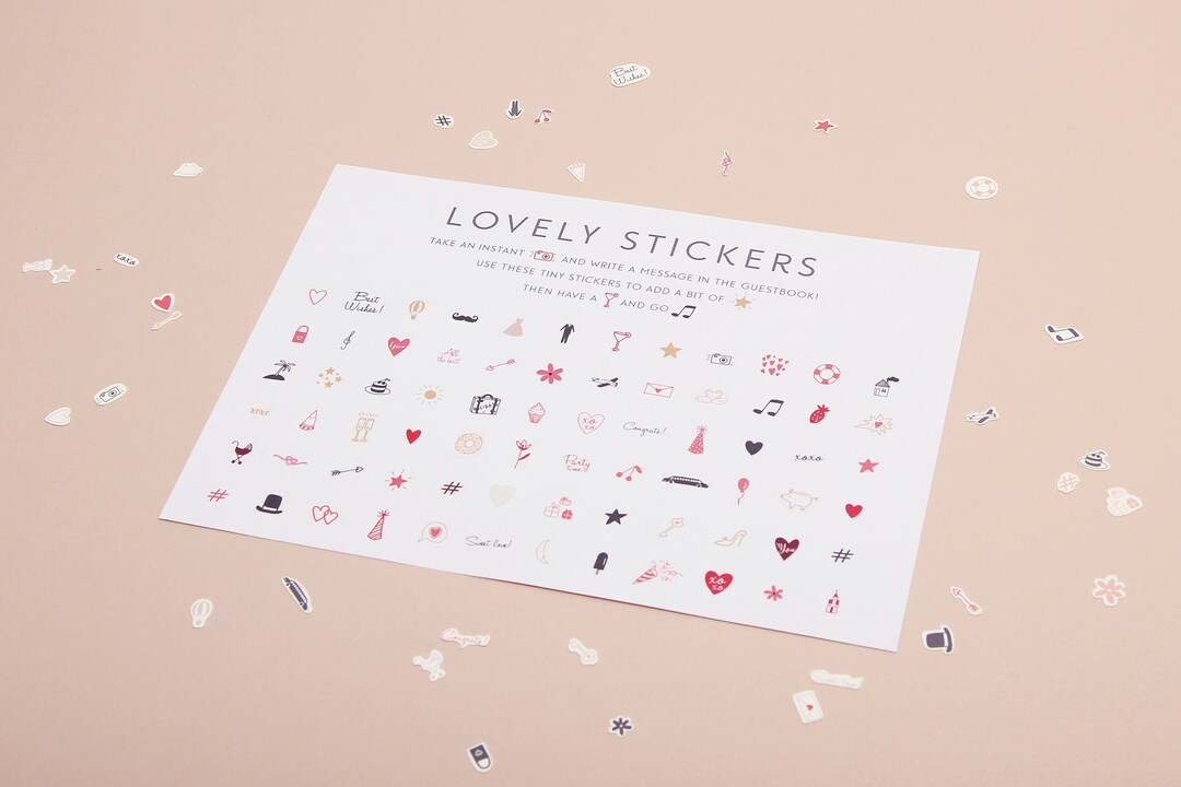 Wedding Emoji Stickers for Guest Book, Best Wishes, Great Emotions ...