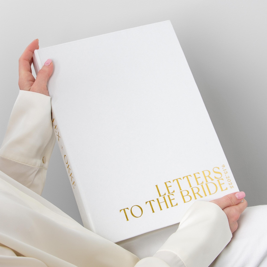 Letters to the Bride Guest Book Personalized Album Slip-in Polaroid ...