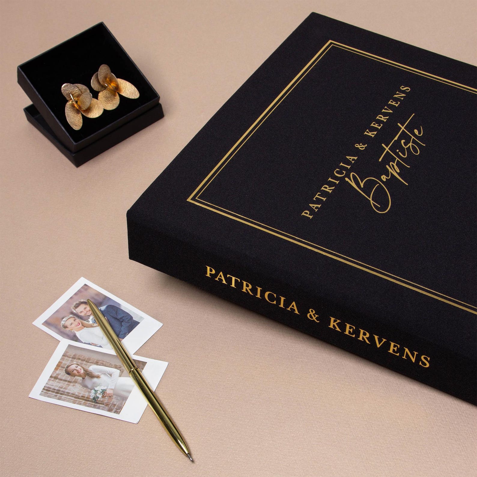 Wedding Guest Book Square + Free Gift, Personalized Album Slip-in ...