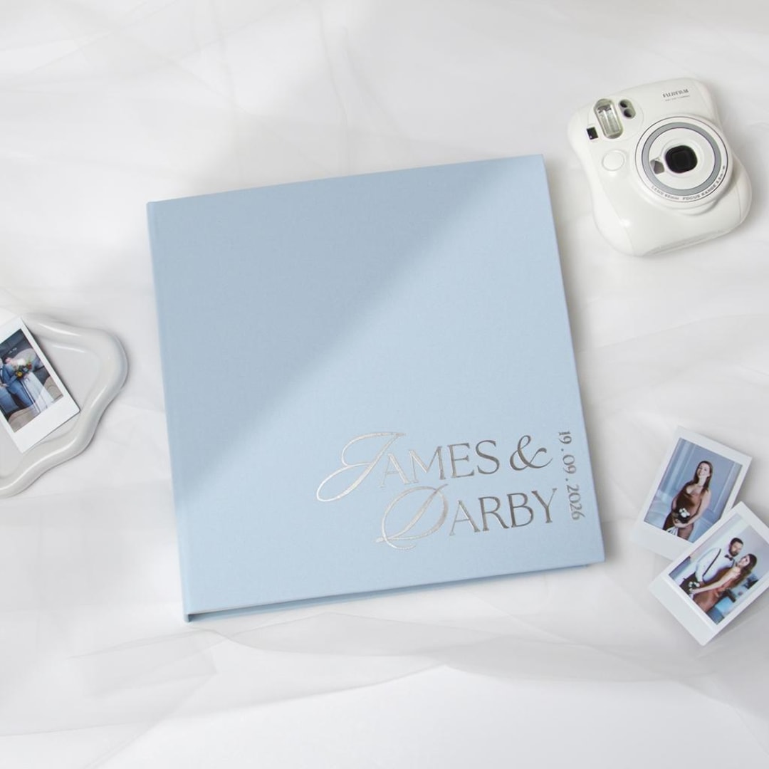 Light Blue Traditional Keepsake Photo Album Blank Page Scrapbook for ...