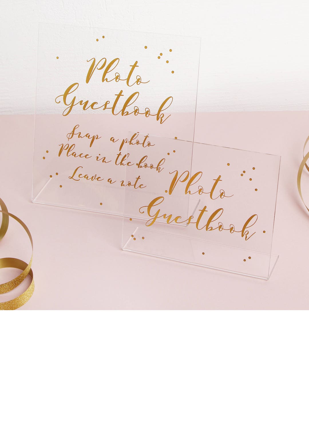 Cursative Gold Foil Sign - Acrylic Wedding Sign - Guest Book Glass Sign ...