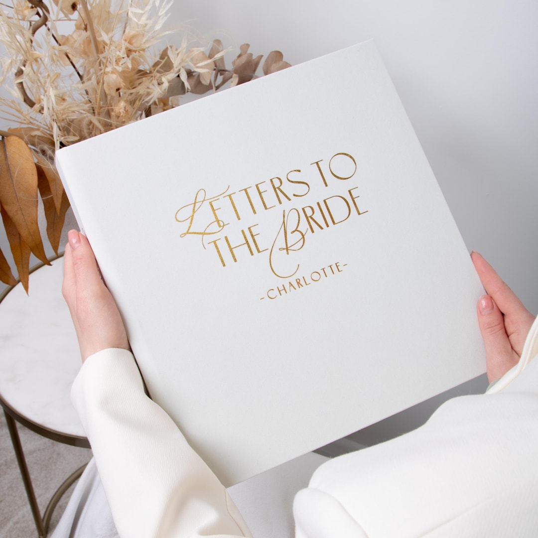 Silky White Letters to the Bride Album Chic Bridal Message Book Stylish ...