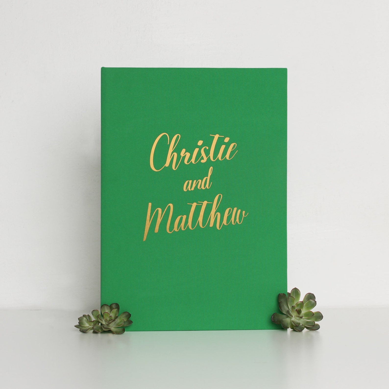 Green Instax Guest Book Photo Wedding Guestbook Greenery With Gold Foil ...