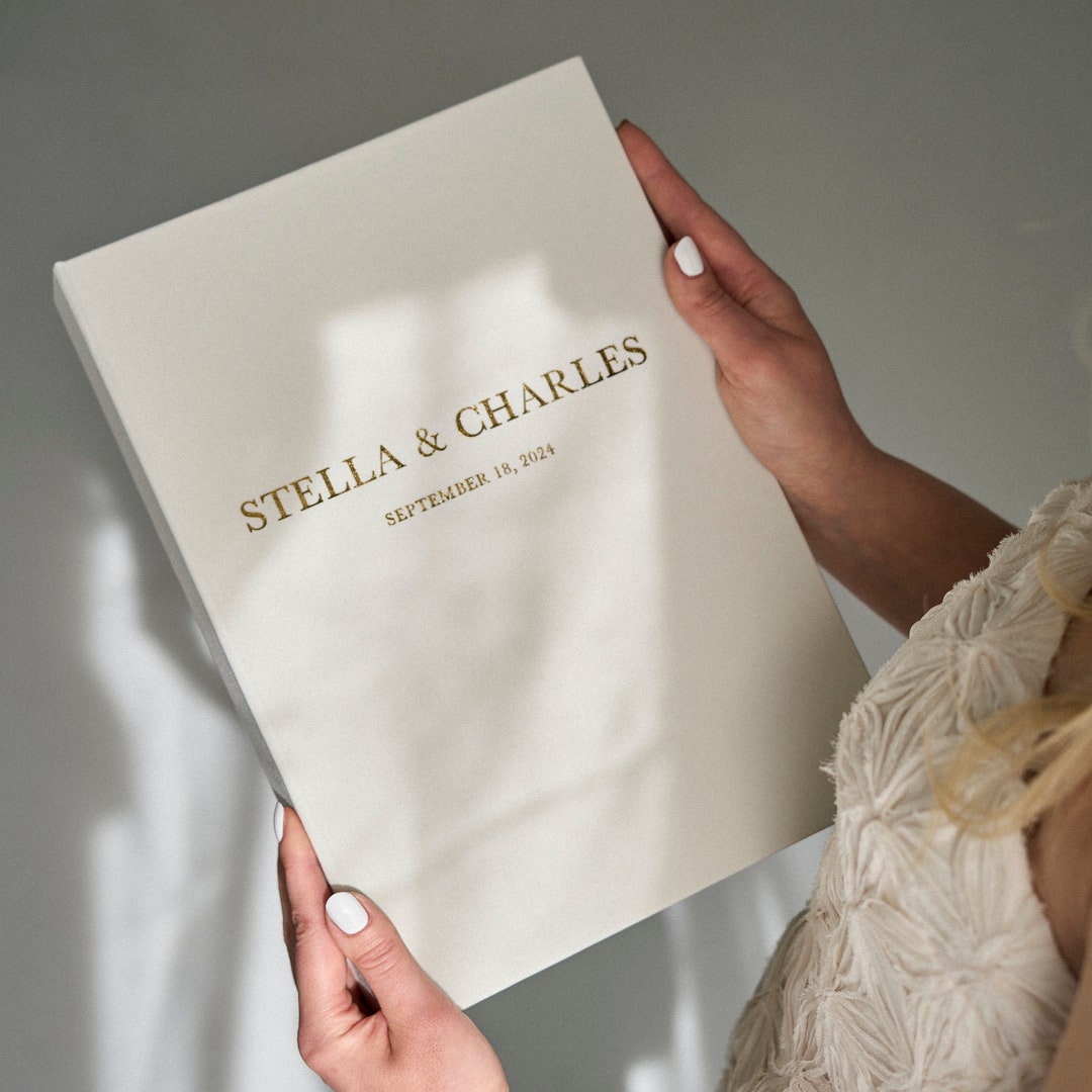 Silky White Guest Book + Free Gift, Luxury Wedding Book for Instax ...