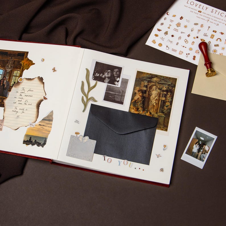 Light Blue Traditional Keepsake Photo Album Blank Page Scrapbook for ...