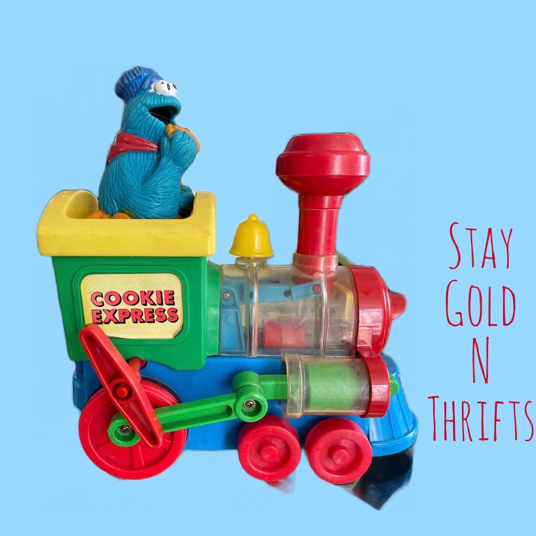 VINTAGE Sesame Street Cookie Monster Wind up Train Jumbo Loco - Etsy