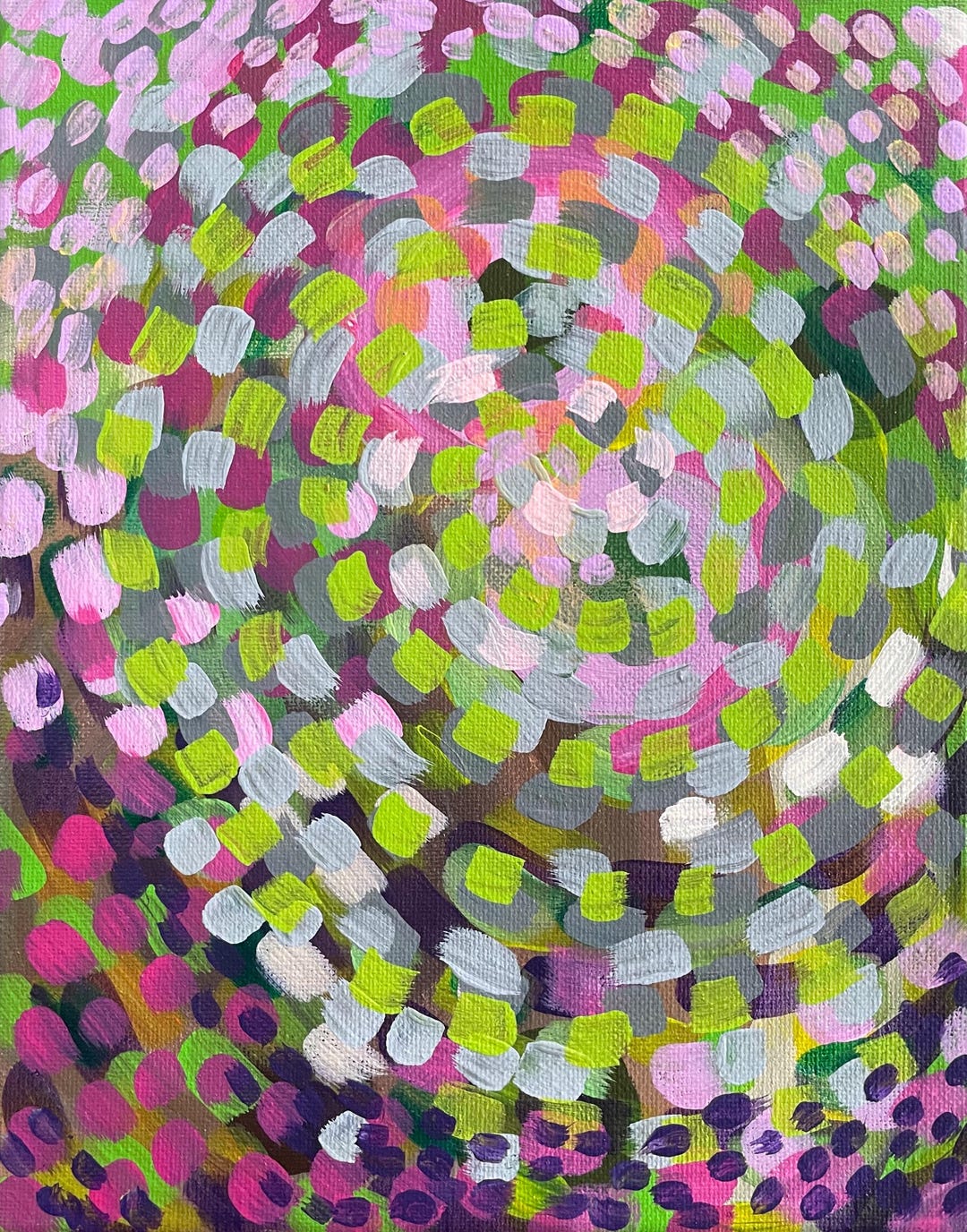 Original Abstract Painting, Stretched Canvas - Purple Spindle (8x10 ...