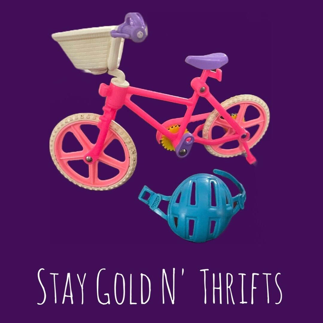 VINTAGE Barbie Bicyclin Stacie Pink Bike 1996 Bicycle & Helmet - Etsy