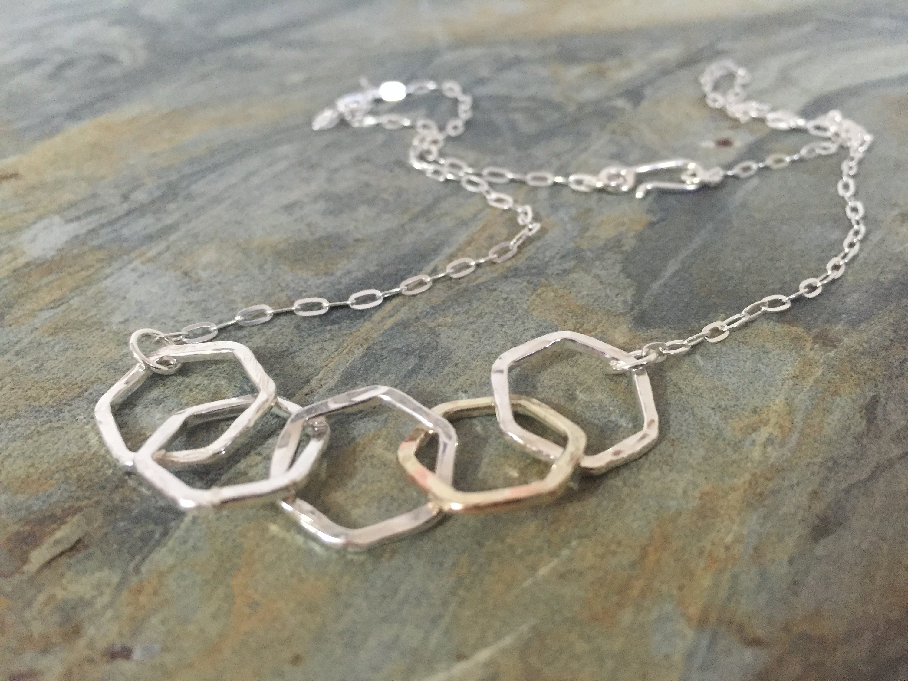 Geo Eco-silver Hexagon Necklace Handmade Modern and Contemporary ...