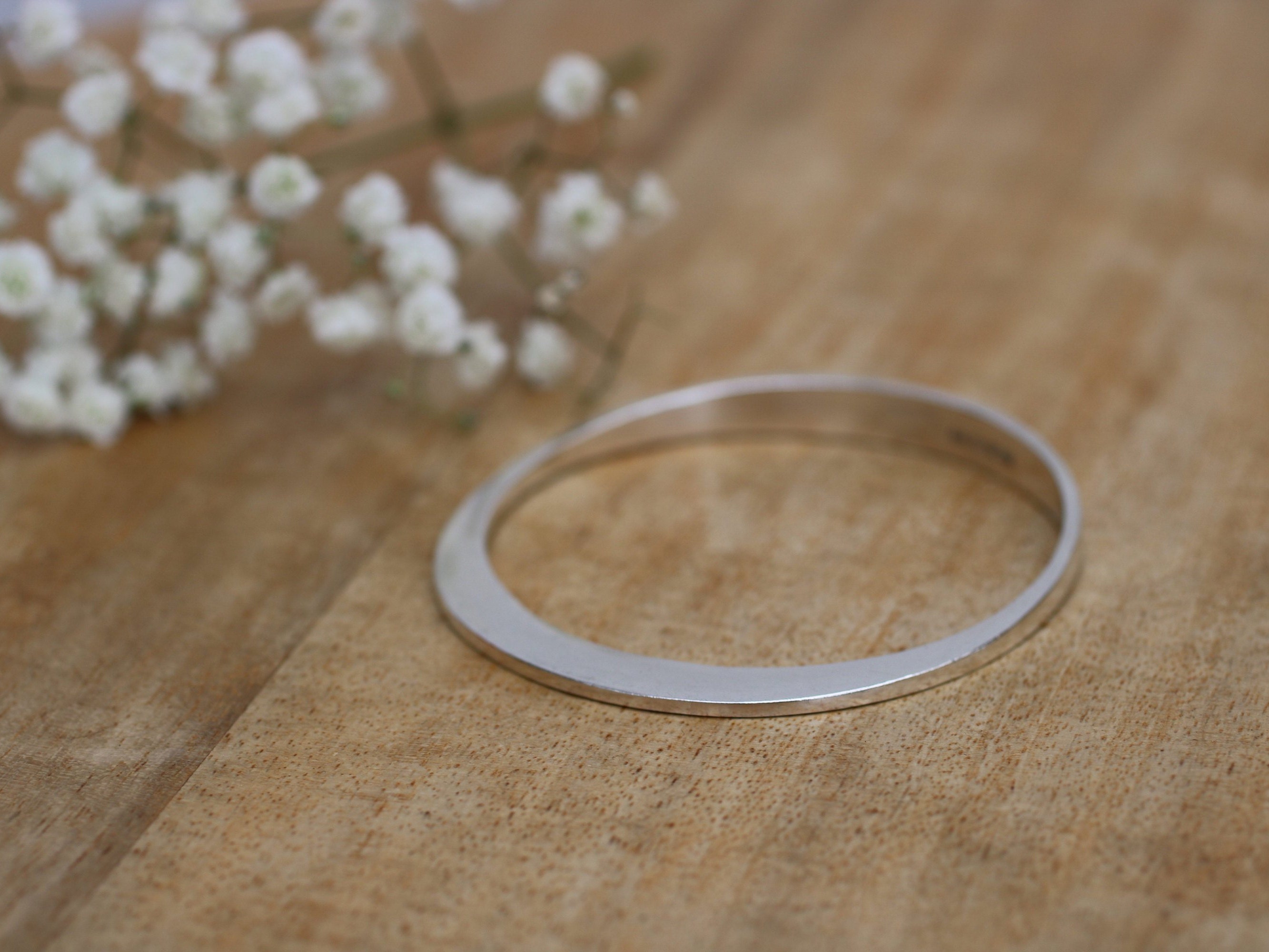 Saturn Eco-silver Irregular Circle Bangle Handmade Modern and ...