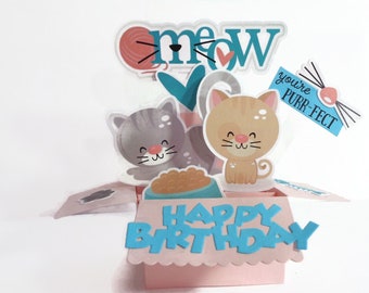 Meow Birthday Card | Etsy