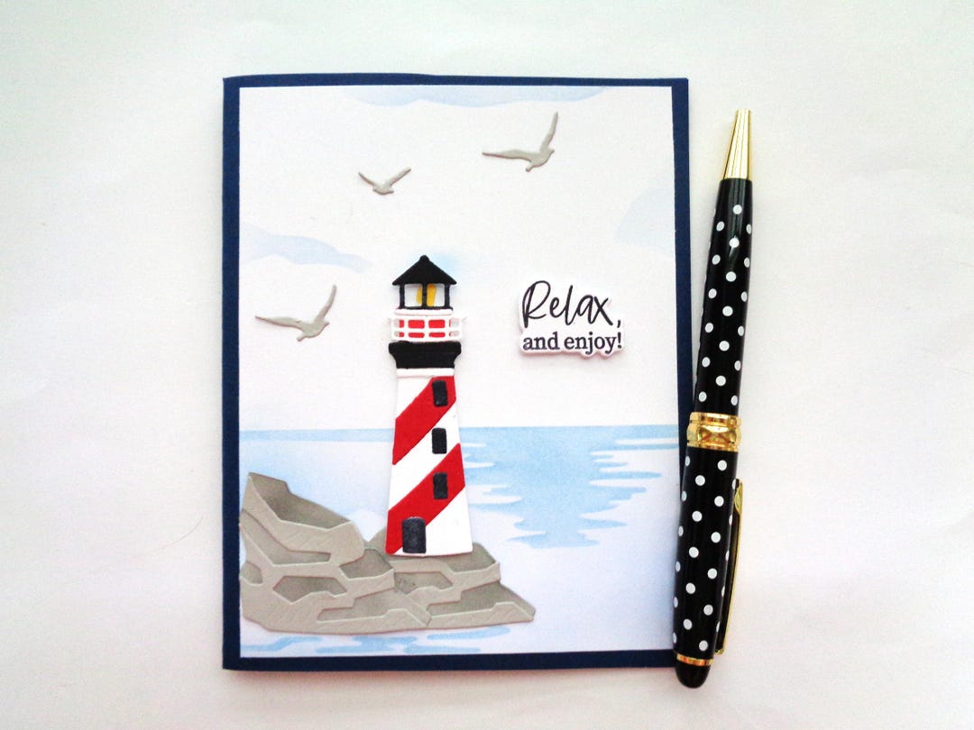 Lighthouse Retirement Card - Relax and Enjoy - Sentiment Choice ...