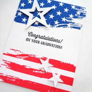 Military Graduation Card - Congratulations in Red, White and Blue - so ...