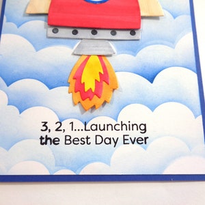 Boys Rocket Ship Birthday Card - Astronaut Boys to Outer Space, 1,2,3 ...